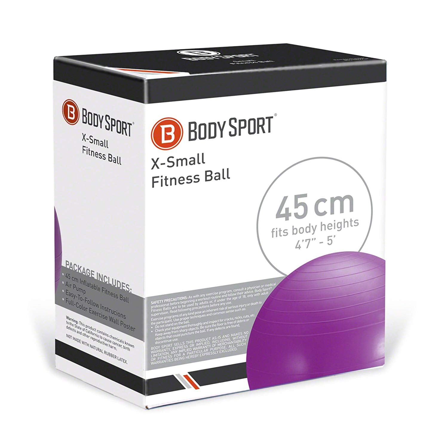 BodySport® Exercise Ball With Pump - 45CM | Active Recovery Essentials