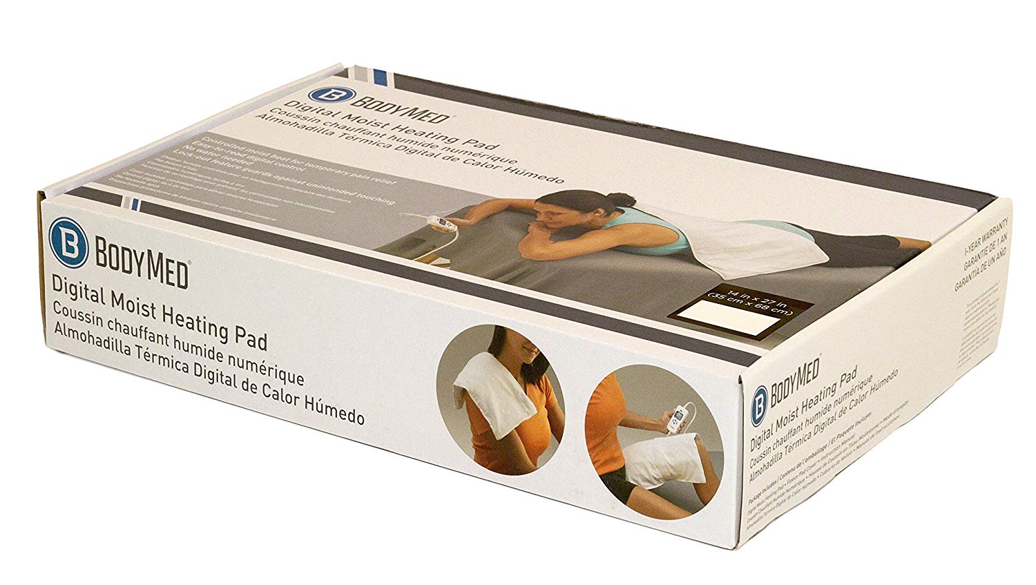 BodyMed® 14" x 27" Black Digital Electric Moist Heating Pad | Active ...